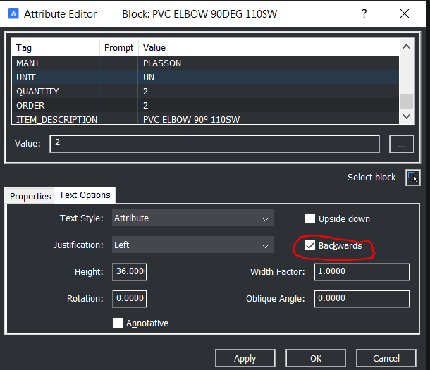LISP To Change Attribute Text From Backwards To Normal BricsCAD Forum