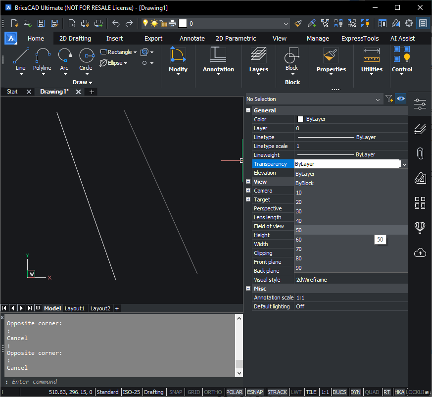 Equivalent To Autocad TRANSPARENCY Slider BricsCAD Forum